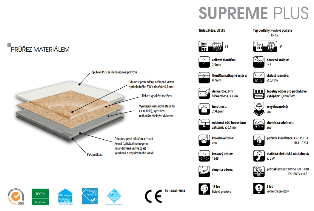 pvc zátěžové Tarkett Supreme plus | Nejlevnejsipodlahy.cz